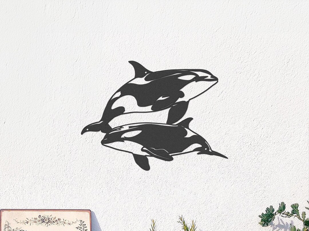 Killer Whale Metal Wall Art – Laser Cut Orca Whale Decor – Ocean Animal ...