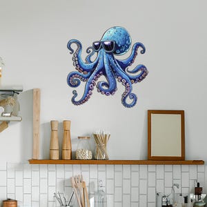 Cool Octopus With Sunglasses Metal Wall Art – Nautical Beach House ...