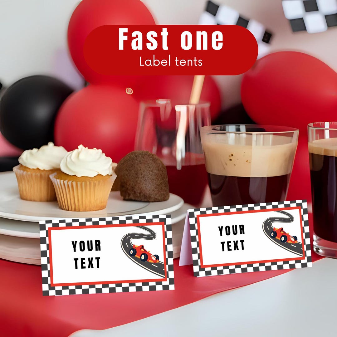 Checkered Flag Food Labels: F1 Race Car Birthday Party Decor (printable ...