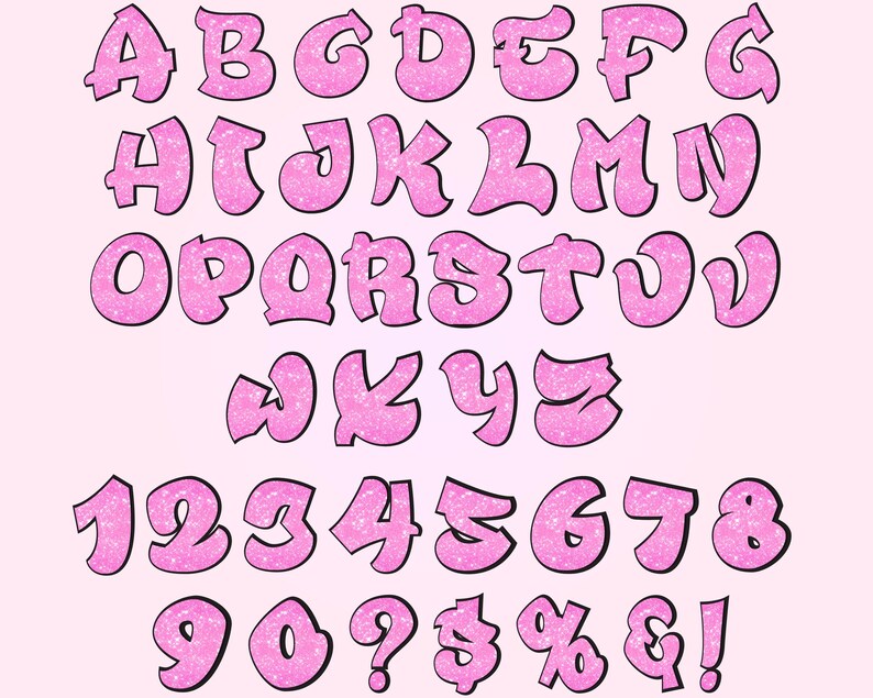 Graffiti Letters A–Z | Pink Graffiti Bubble Style PNG | Transparent ...