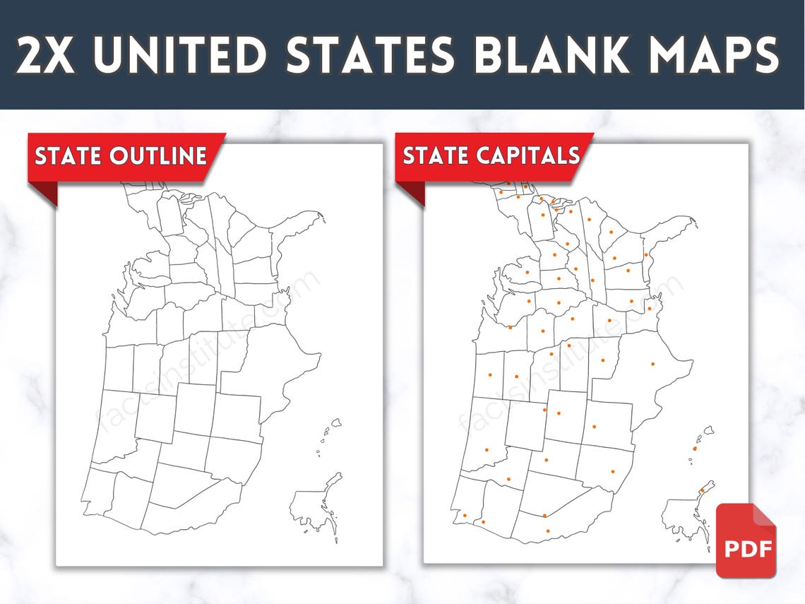 Blank US Maps Printable | US Maps Outline | States and Capitals Map ...