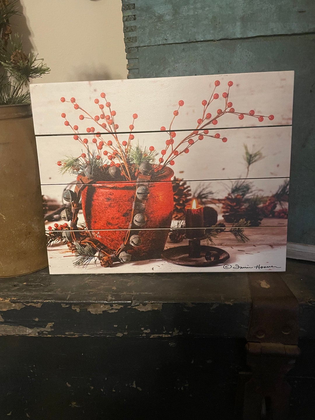 Primitive Christmas Irvin Hoover Pallet Paintings 12x10 - Etsy