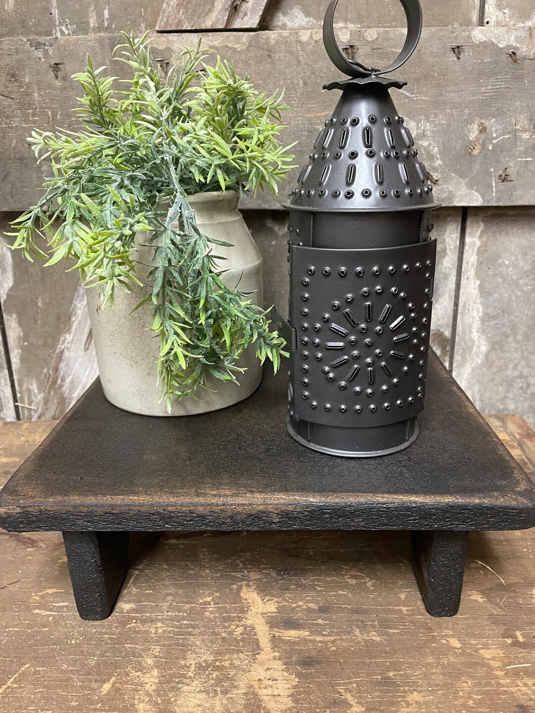 Primitive Wooden Square Riser 11x11x4 Black Over Mustard - Etsy