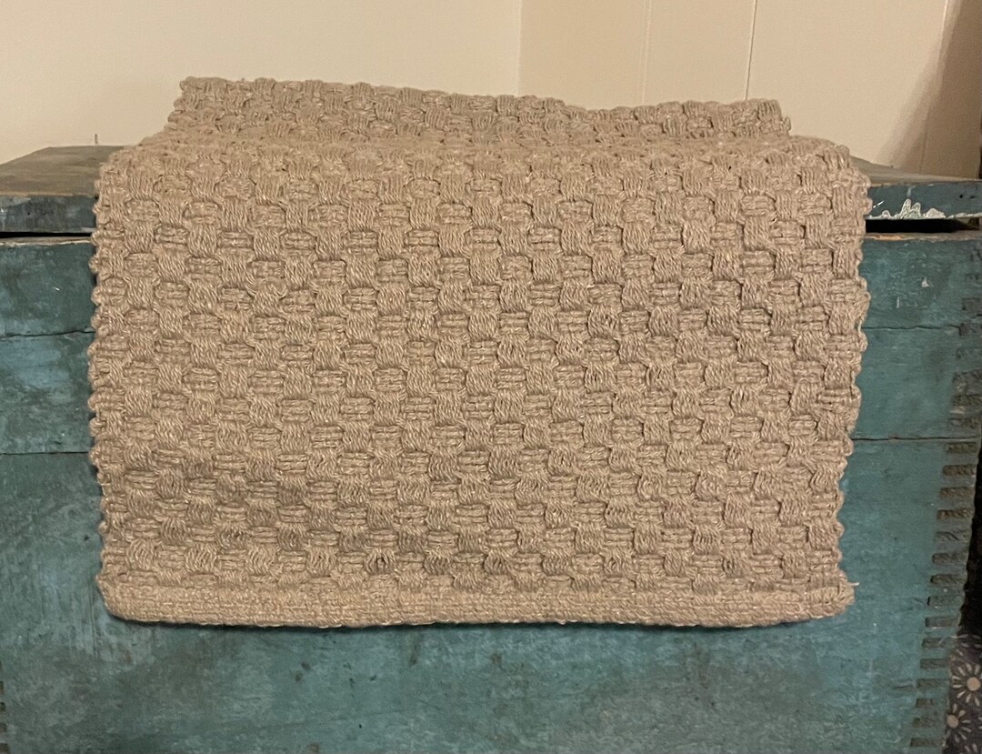 Primitive Cottage Weave Coverlet 32 Inch Short Table Runner Tan - Etsy