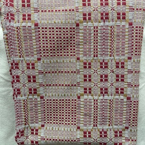 Primitive Coverlet 52 Inch Table Square Red/tan/mustard - Etsy