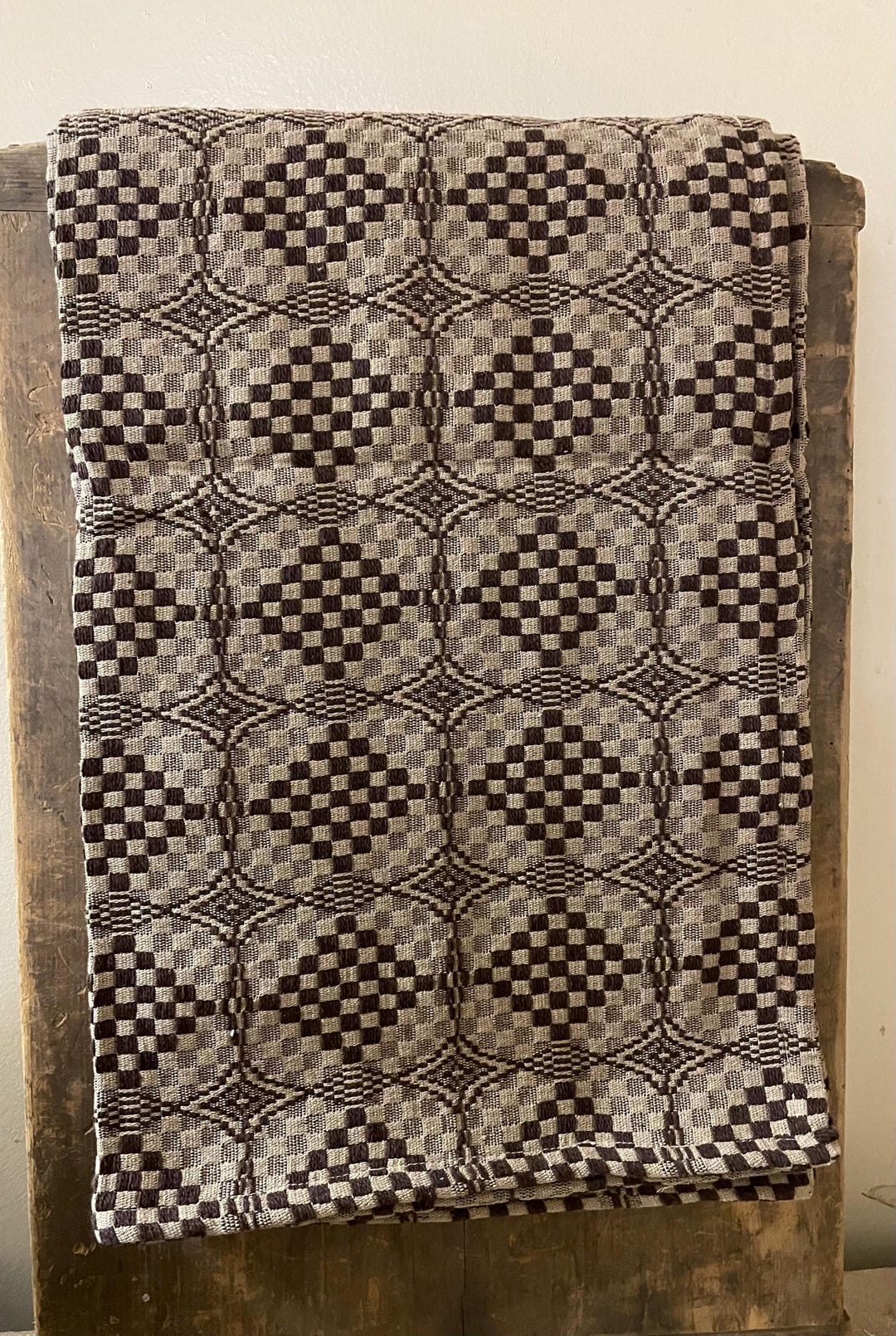 Primitive Coverlet 52 Inch Table Square Brown/tan - Etsy