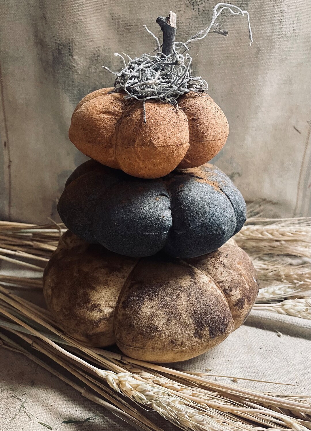 Primitive Halloween Fall Mini Pumpkin Stack Shelf Sitter - Etsy