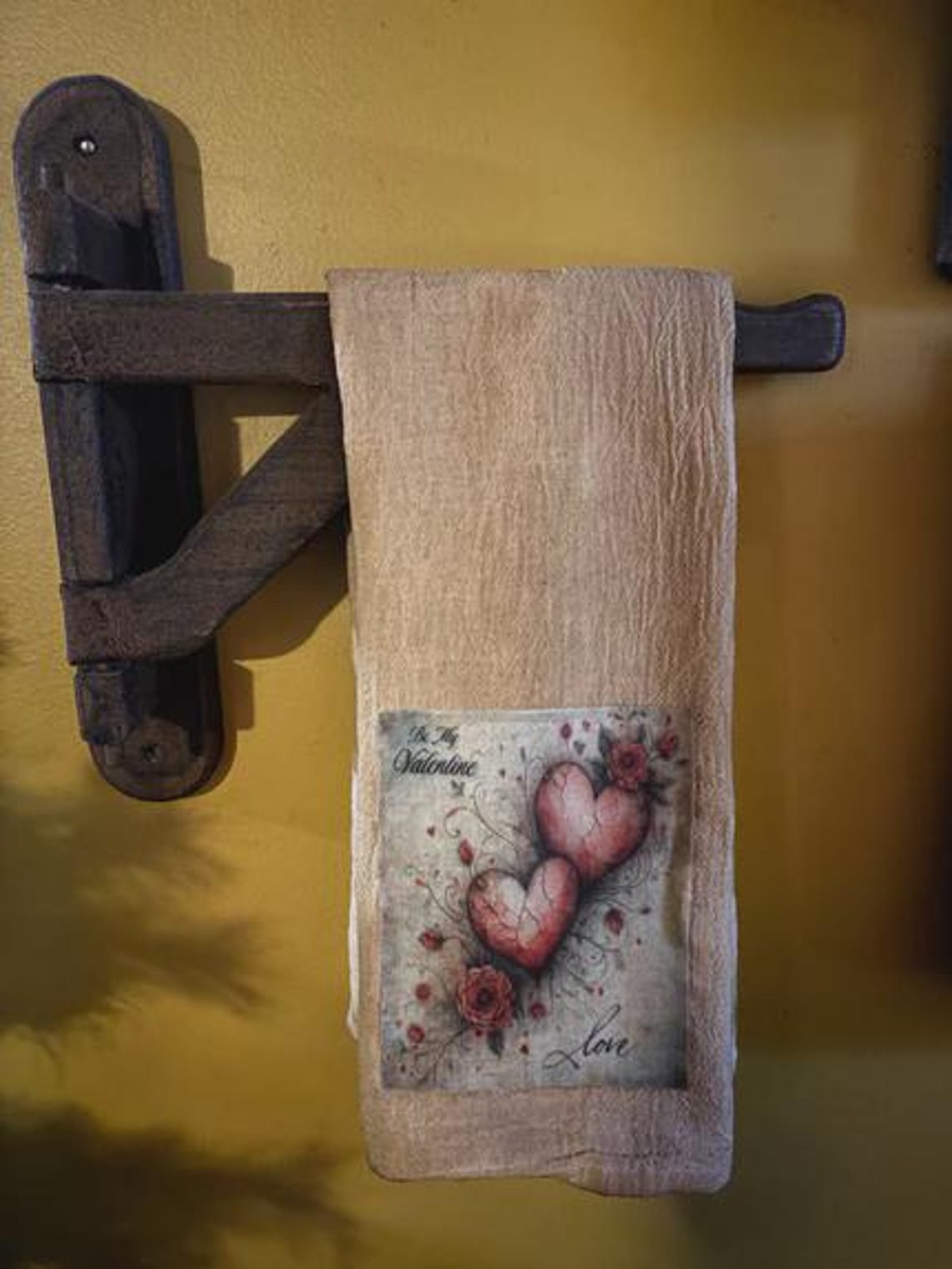 Primitive Decorative Valentines Flour Sac Towel With Picture 28x29 - Etsy