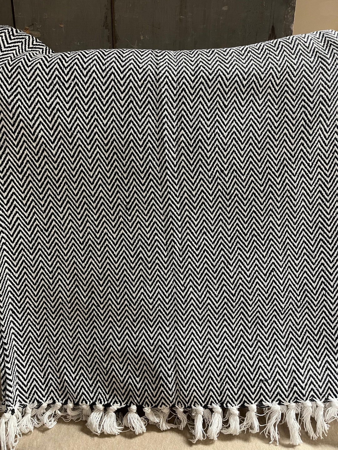 Primitive Coverlet 50x60 Inch Throw Black/white - Etsy