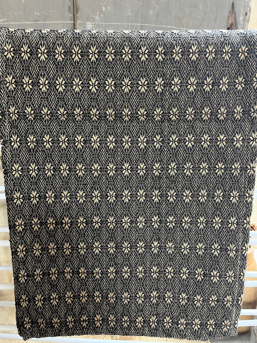 Primitive Coverlet 56 Inch Long Table Runner Black/tan - Etsy