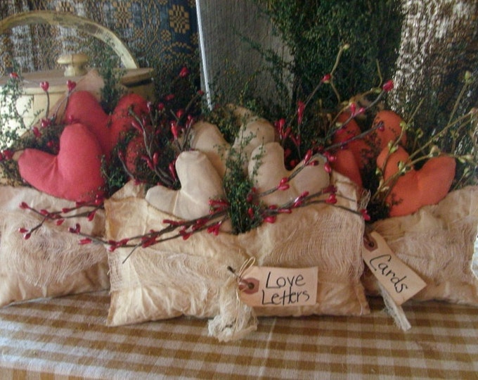 Primitive Love Letter With Hearts Shelf Sitter You Pick Your - Etsy