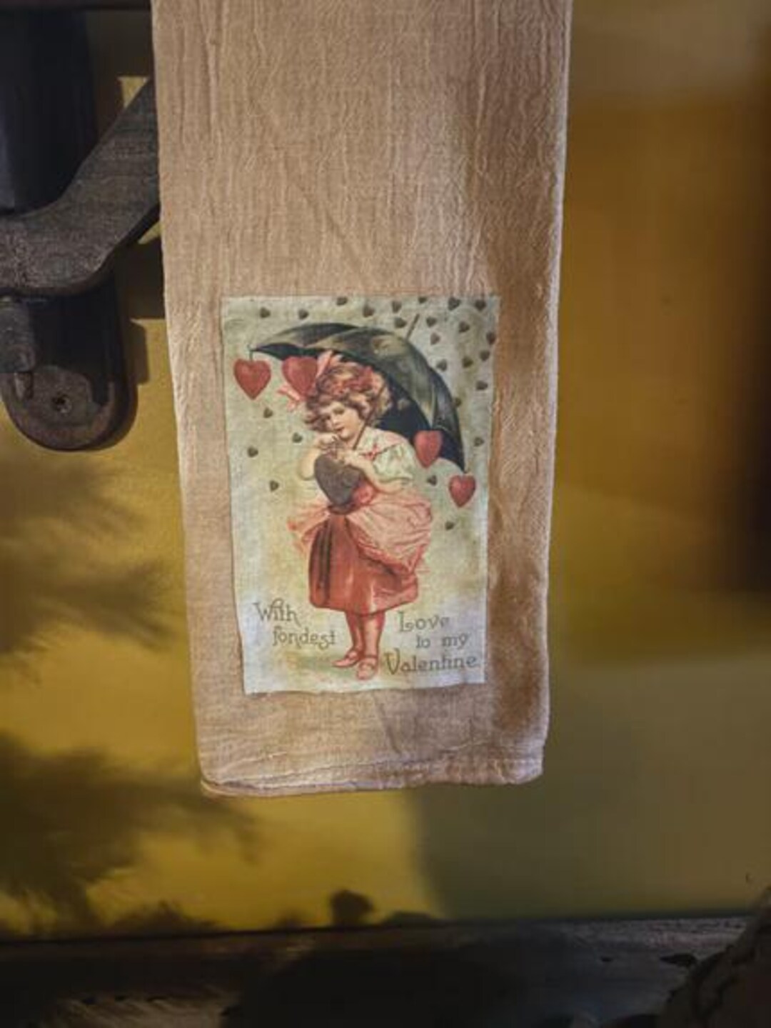 Primitive Decorative Valentines Flour Sac Towel With Picture 28x29 - Etsy