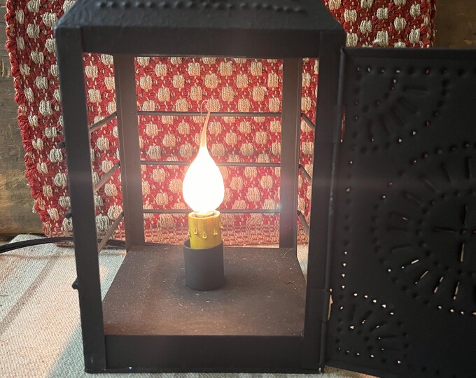 Primitive Punch Tin Farmers Lantern Electric 19x6 Black - Etsy