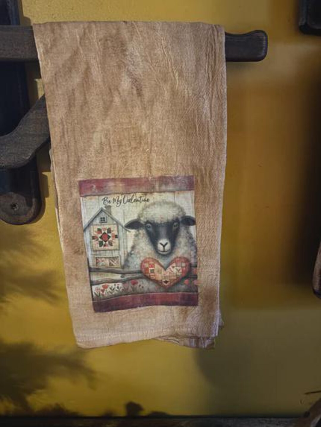 Primitive Decorative Valentines Flour Sac Towel With Picture 28x29 - Etsy