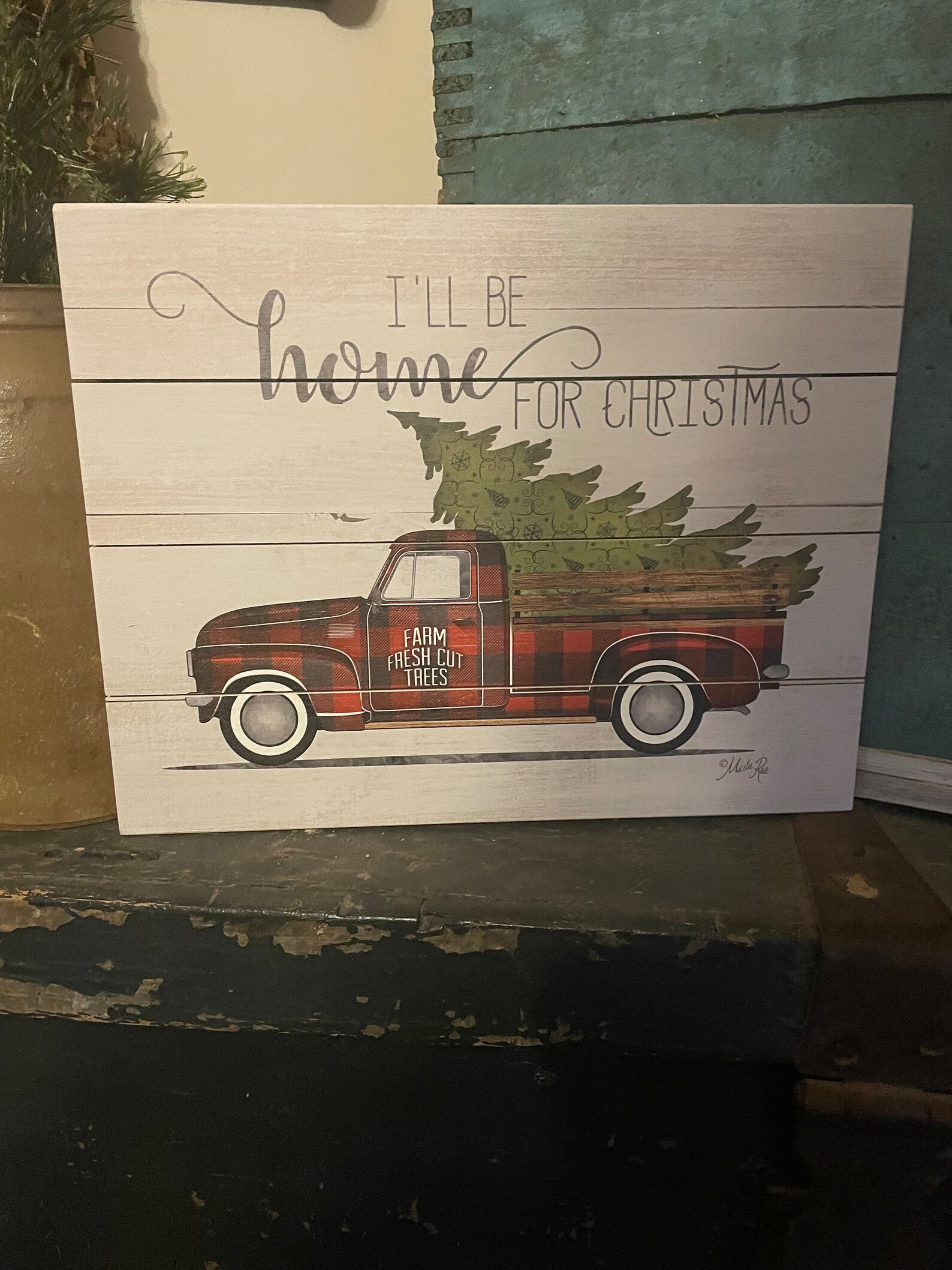 Primitive Christmas Marla Rae Truck Pallet Paintings 12x10 - Etsy