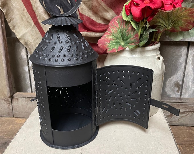 Paul Revere 10 Inch Punch Tin Lantern Primitive Americana Rustic 10x4 ...
