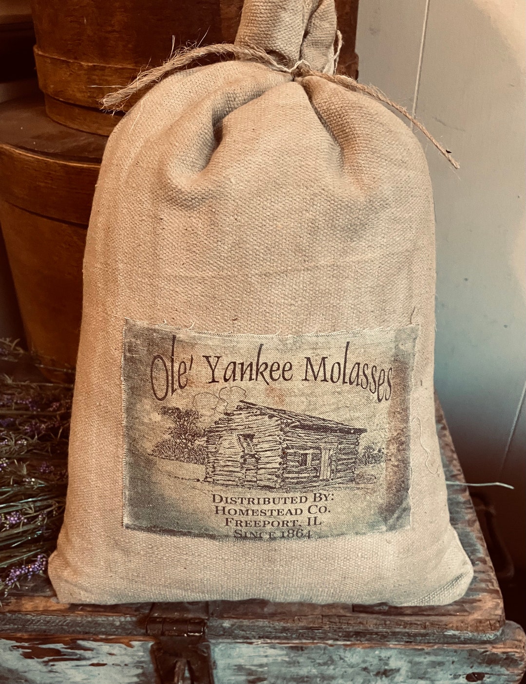 Large Primitive Farmhouse Molasses Pantry Bag Shelf Sitter - Etsy