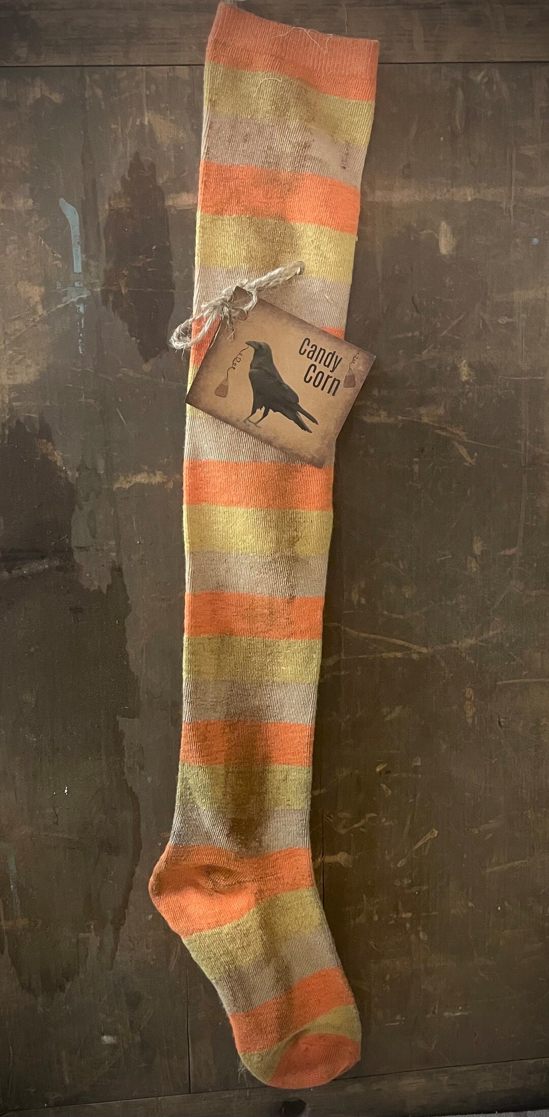 Primitive Grungy Stained Halloween Fall Candy Corn Stocking - Etsy