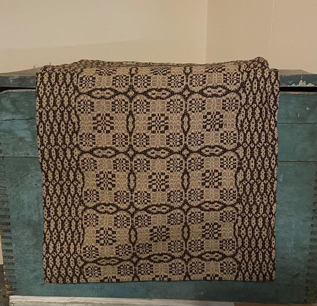 Primitive Coverlet 56 Inch Long Runner Brown/tan - Etsy