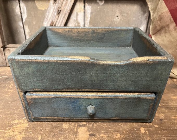 Primitive Wooden One Drawer Cubby 10x8x6 Country Blue - Etsy