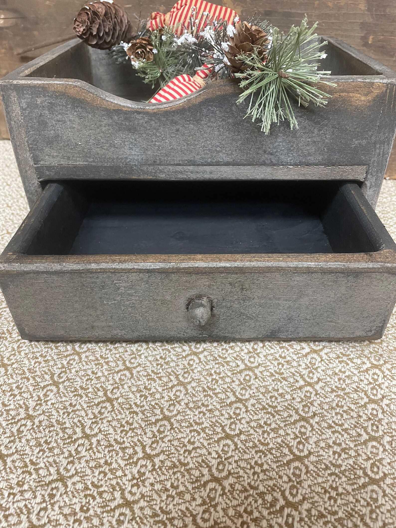 Primitive Wooden One Drawer Cubby 10x8x6 Cobblestone - Etsy