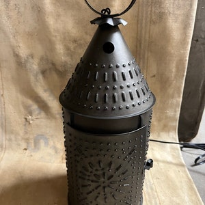 Primitive 15 Inch Punch Tin Revere Lantern Electric 15x6 Tin - Etsy
