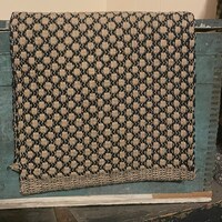 Primitive Coverlet 52 Inch Table Square Blue/tan - Etsy