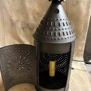 Primitive 15 Inch Punch Tin Revere Lantern Electric 15x6 Tin - Etsy