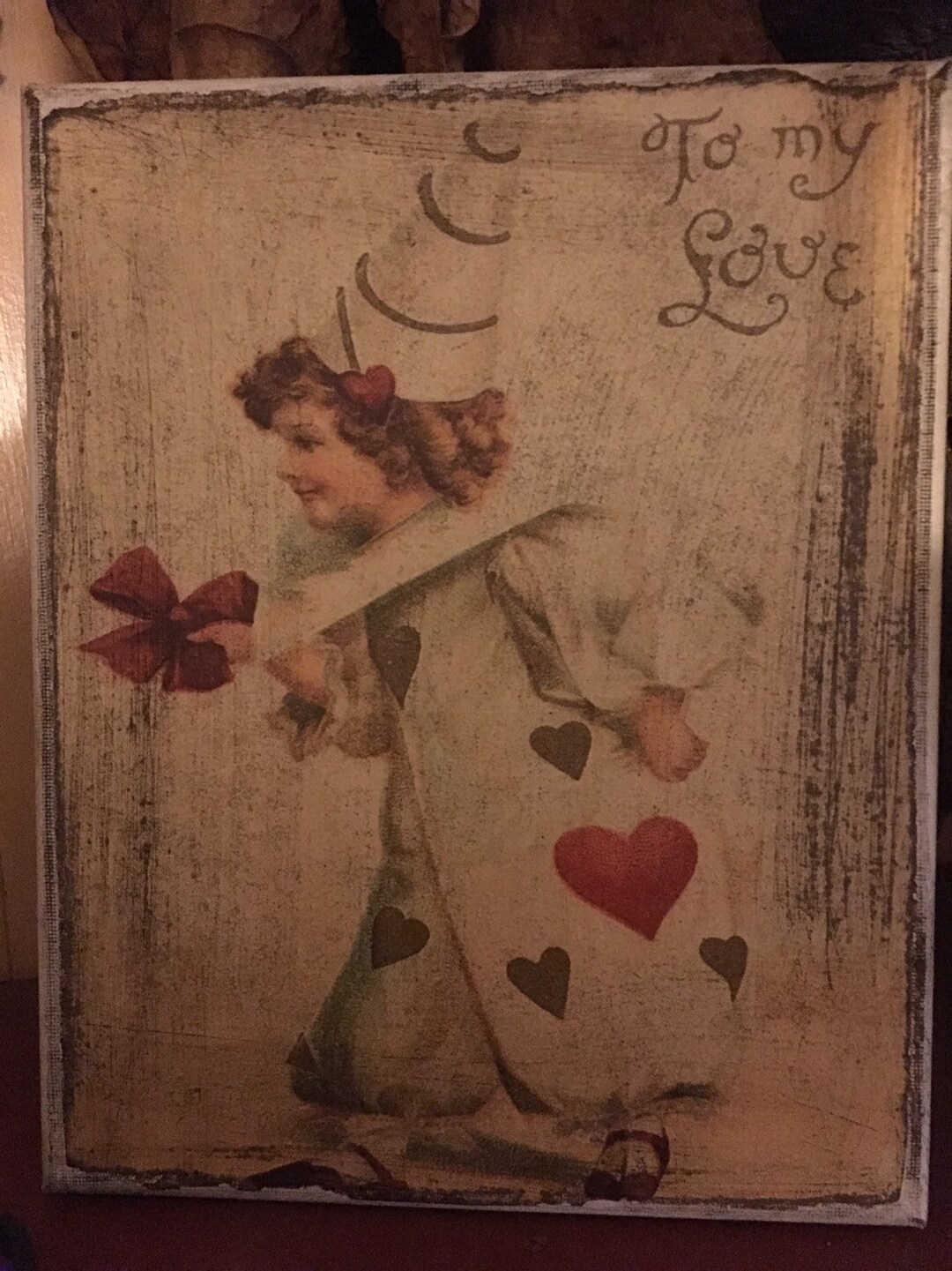 Primitive Valentines Grungy Decorative Canvas Print 8x10 - Etsy