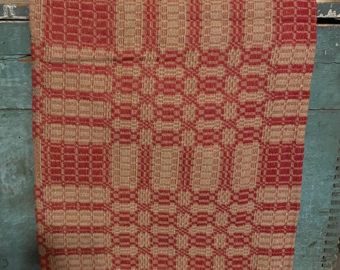 Primitive Coverlet 52 Inch Table Square Red/tan - Etsy
