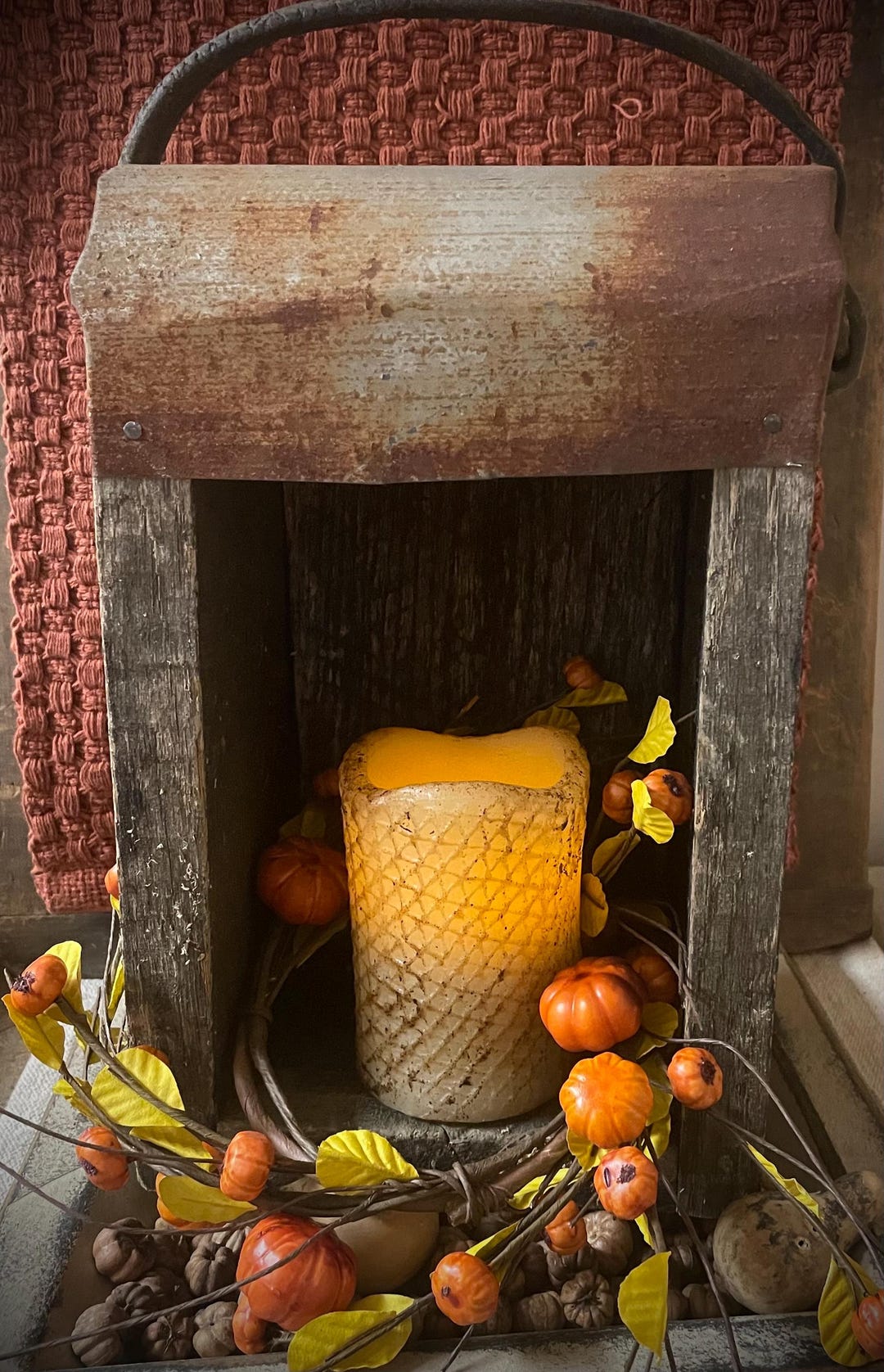 Primitive Large Old Wooden Lantern With Leather Handle 11x8x6 - Etsy