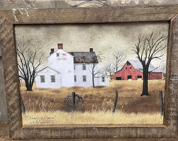 Primitive Framed Billy Jacobs Storm’s A Coming 12x16 Lathe - Etsy