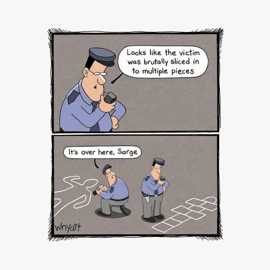 Comic Birthday Card • Funny Crime Scene - Etsy
