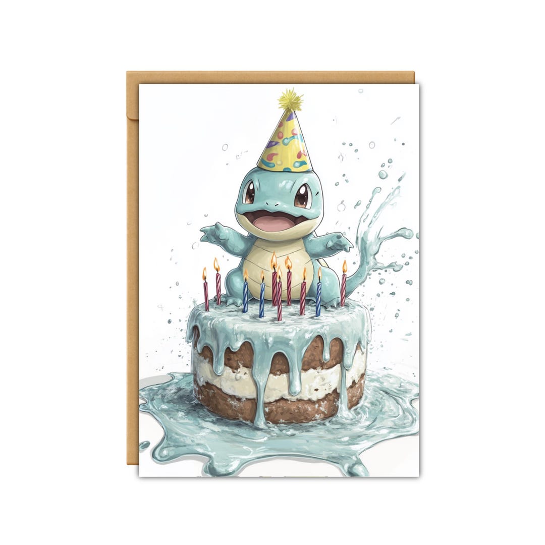 Squirtle Birthday Card - Premium Superfine Mohawk Pokemon Card - FBC ...