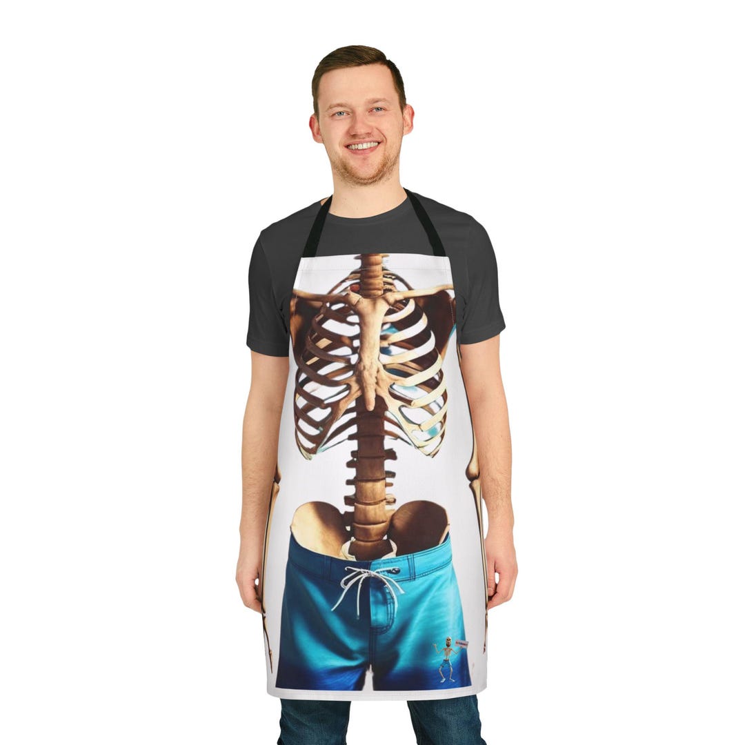 Skeleton Anatomy Apron, Fun Cooking Gift for Chefs, Unique Halloween ...