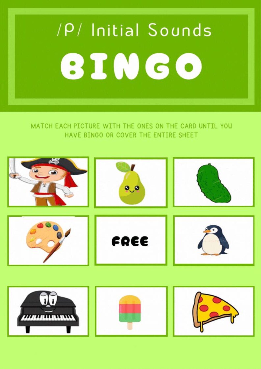 Speech Therapy, Toddler Games, Bingo, Speech Language Pathologist - Etsy