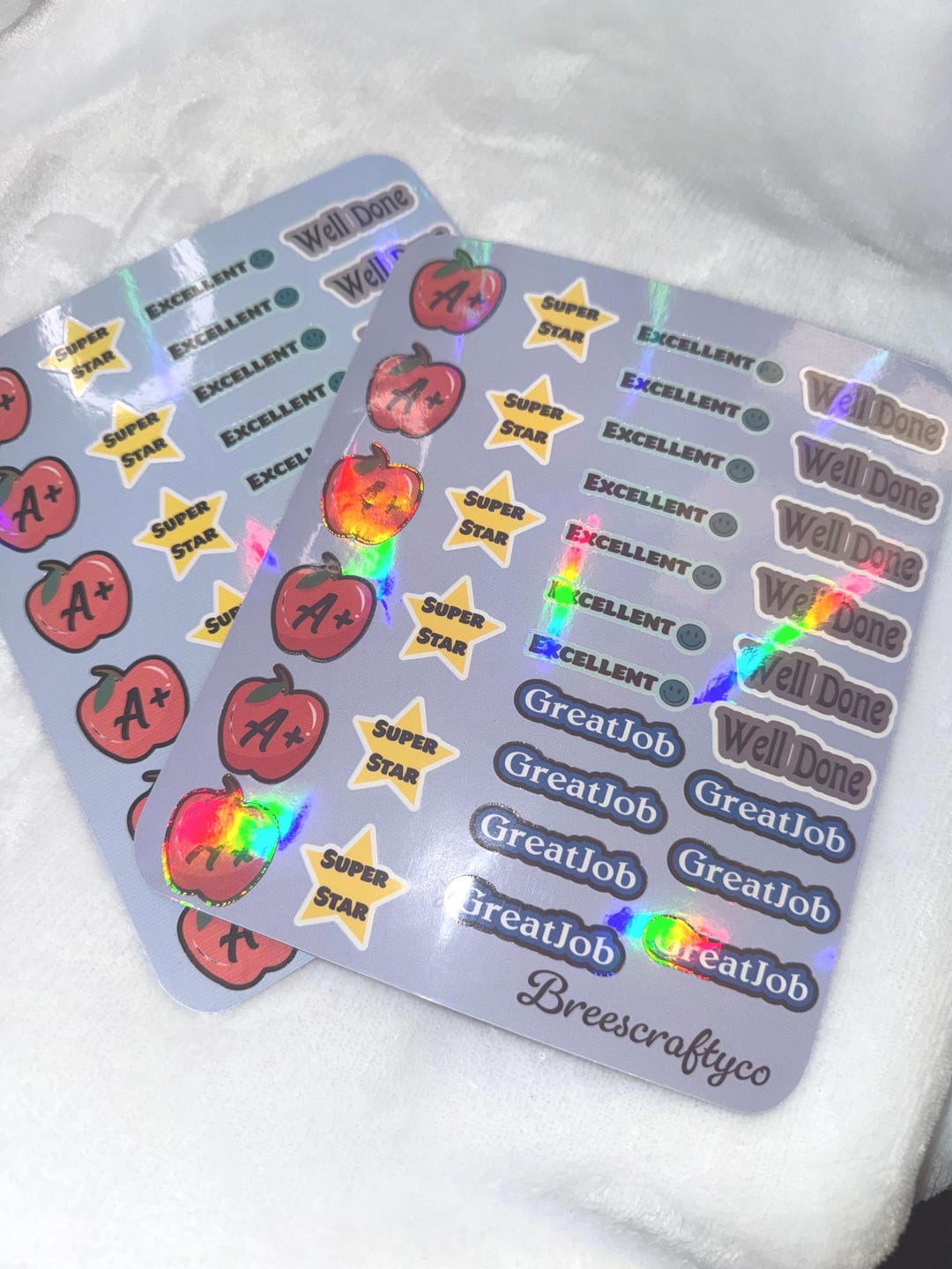 Holographic Teacher Reward Stickers | A+ Apple, Super Star - Etsy
