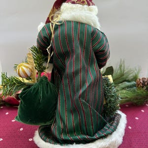 Santa Green and Gold Vintage Handmade - Etsy