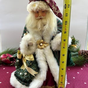 Santa Green and Gold Vintage Handmade - Etsy