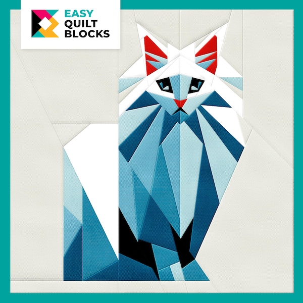 Paper Pieced Cat - Etsy