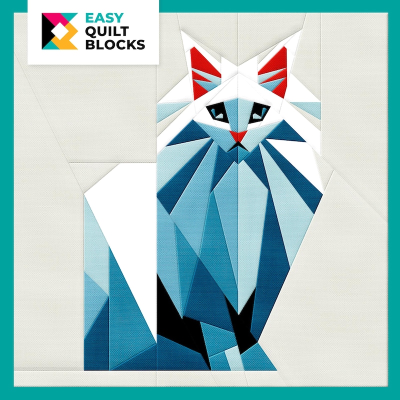 Paper Pieced Cat - Etsy
