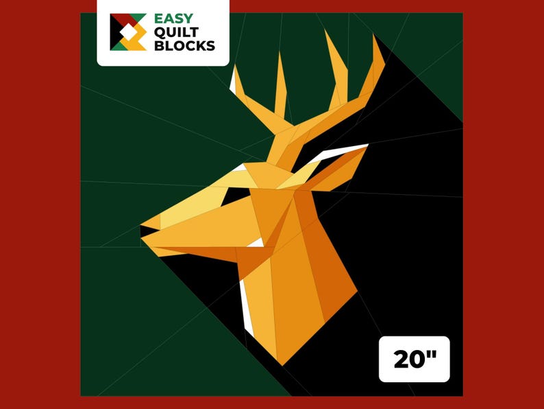 Reindeer Quilt Block Pattern, Christmas FPP PDF, Easy Beginner Paper ...