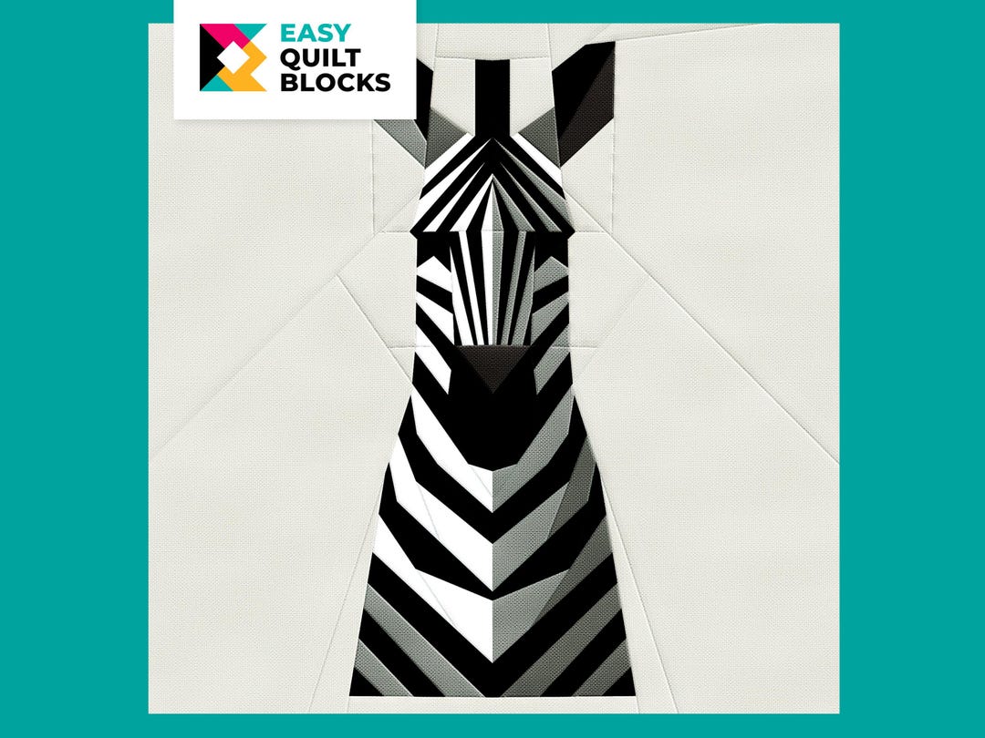Zebra Quilt Block Pattern: Modern Geometric FPP (PDF Pattern) - Etsy