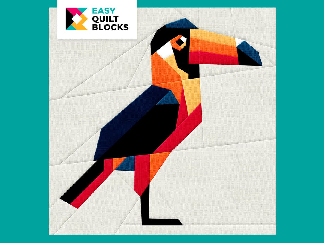 Toucan Quilt Block Pattern: Easy Paper Pieced Design (20x20") (PDF ...