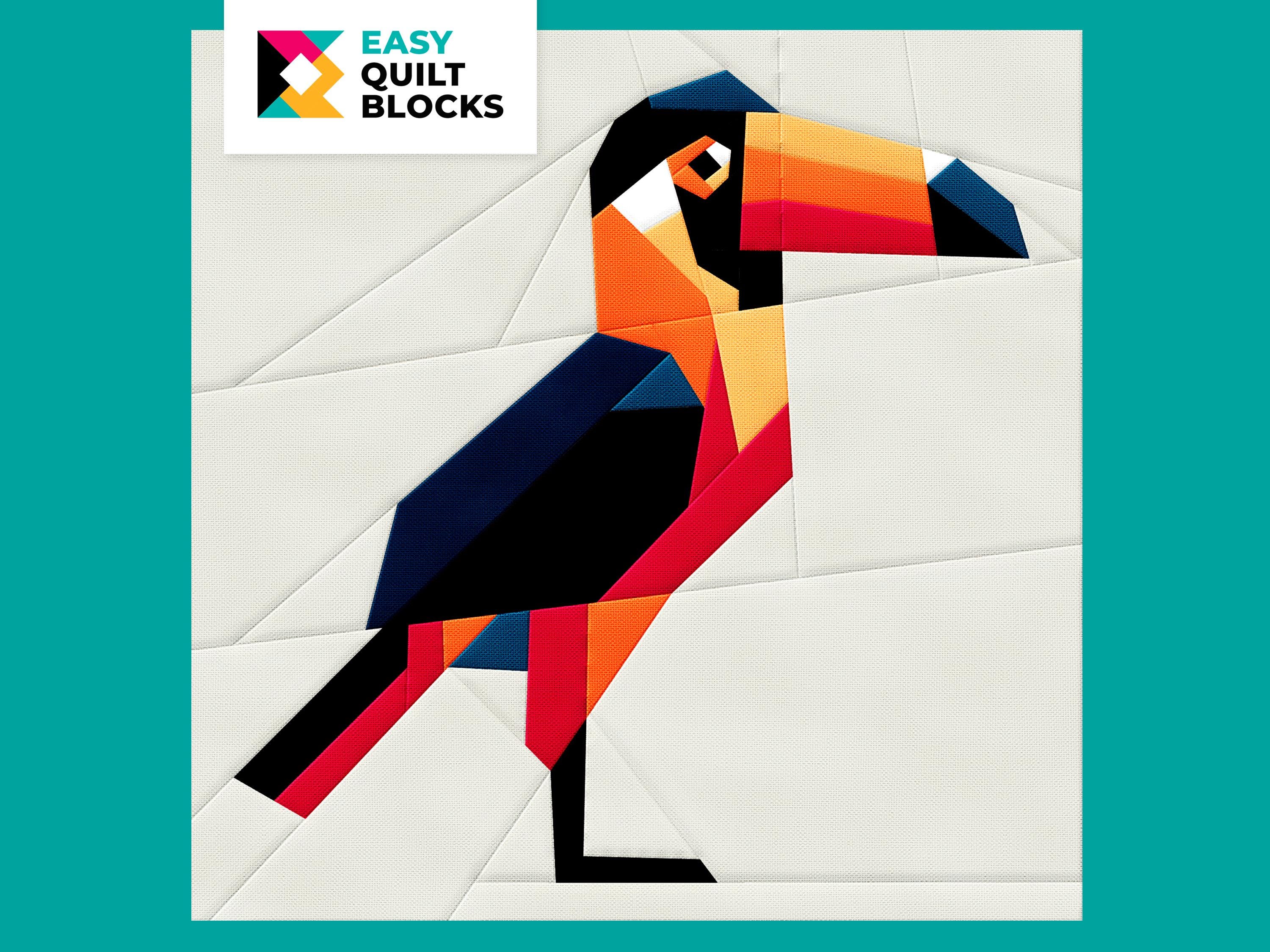Toucan Quilt Block Pattern: Easy Paper Pieced Design (20x20") (PDF Pattern) - Etsy