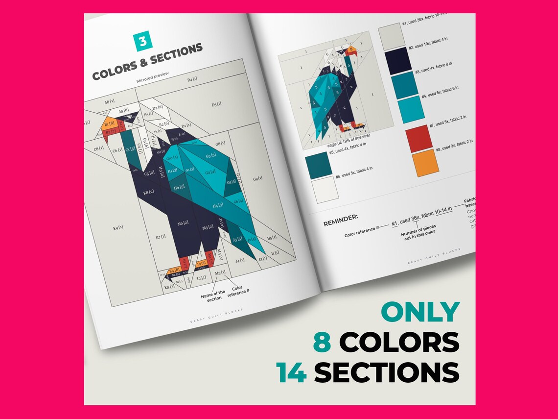 EASY Eagle Foundation Paper Piecing PATTERN - Beginner Fpp Pdf for ...