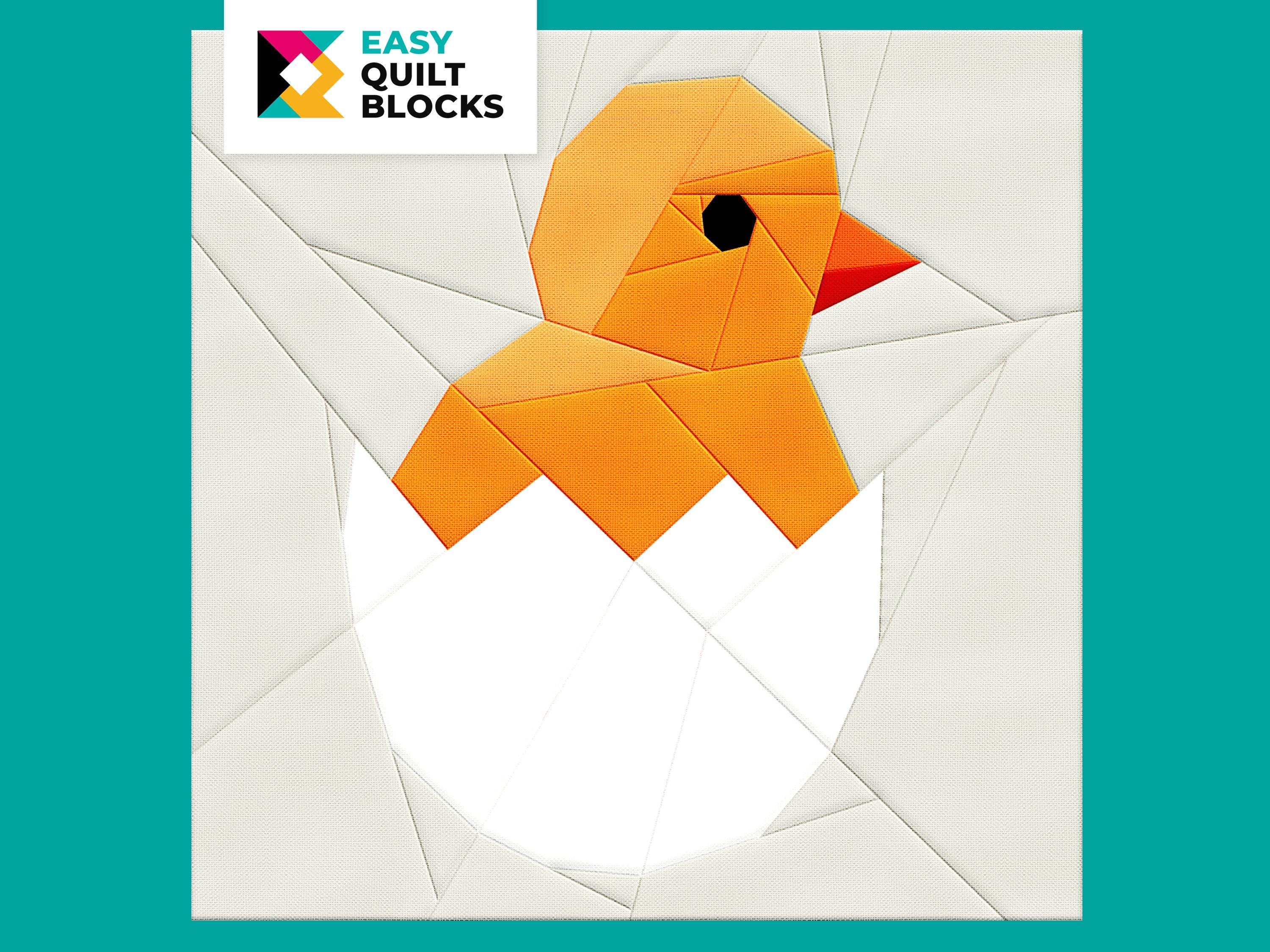 Chick Quilt Block FPP Pattern: Easy Easter Spring Sewing (PDF Pattern ...