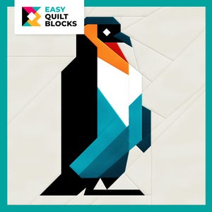 Penguin Quilt Block Pattern: Modern Winter Design (20x20") (PDF Pattern ...