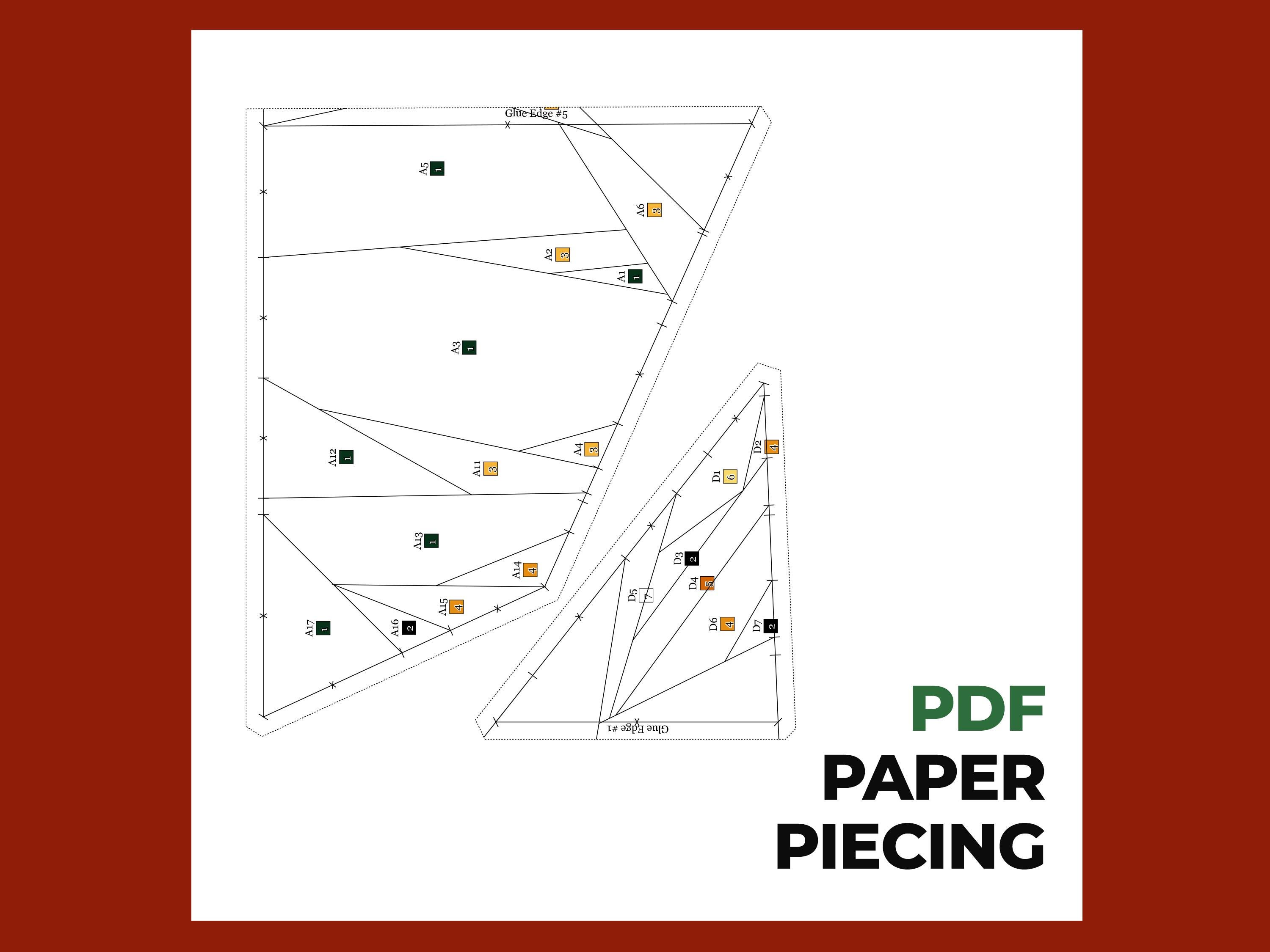 Reindeer Quilt Block Pattern, Christmas FPP PDF, Easy Beginner Paper ...