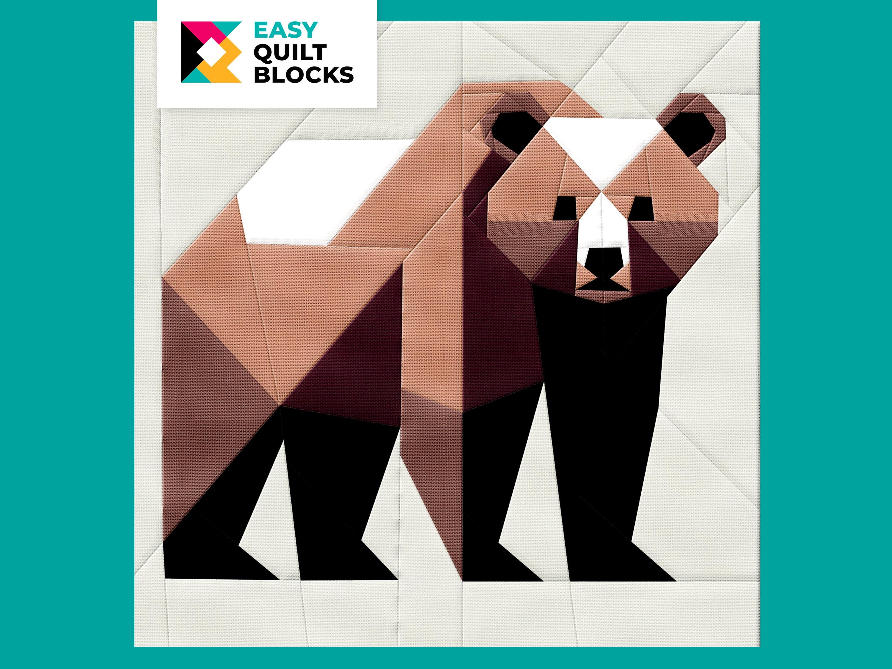 Bear Quilt Block Pattern: Easy Paper Pieced Design (PDF Pattern) - Etsy